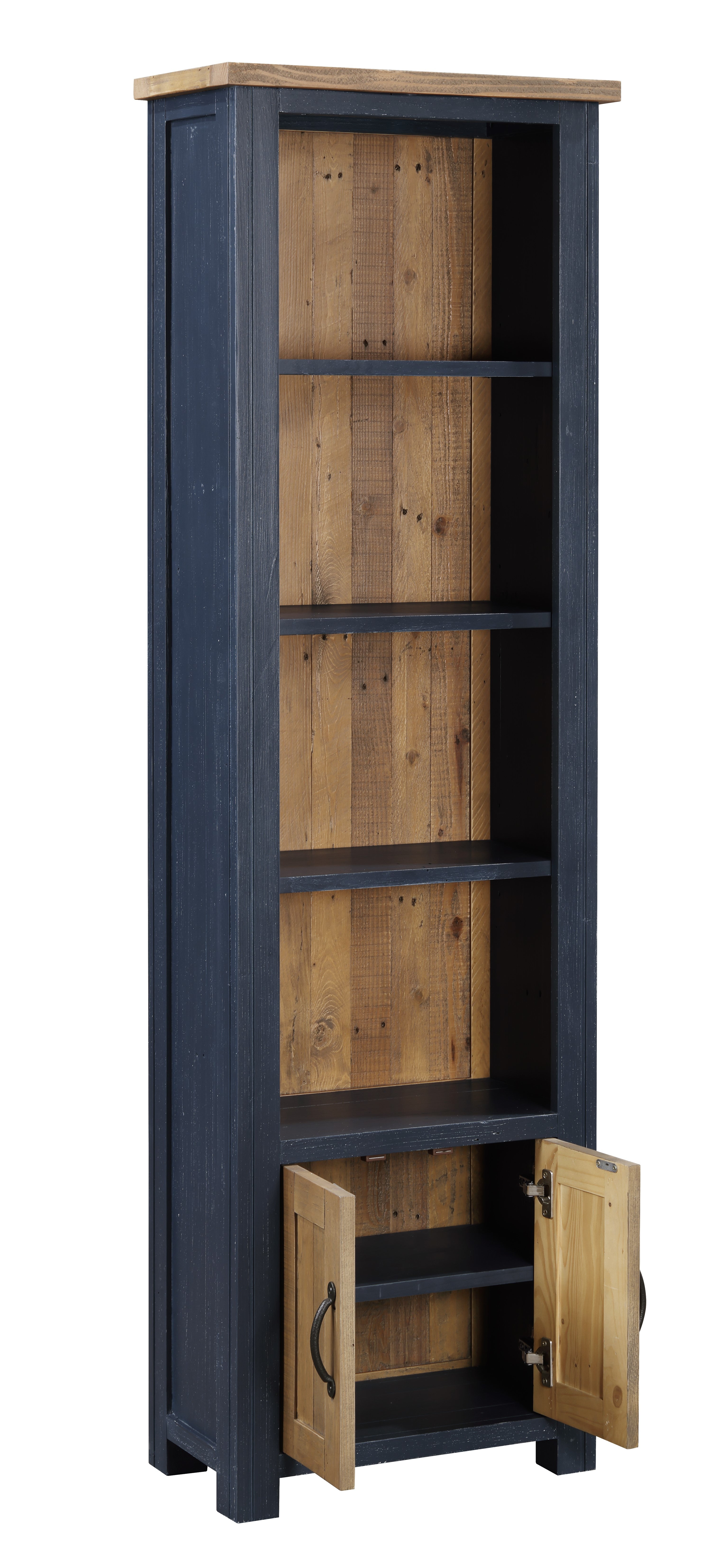 Splash of Blue Narrow Bookcase – Signature Hardwood