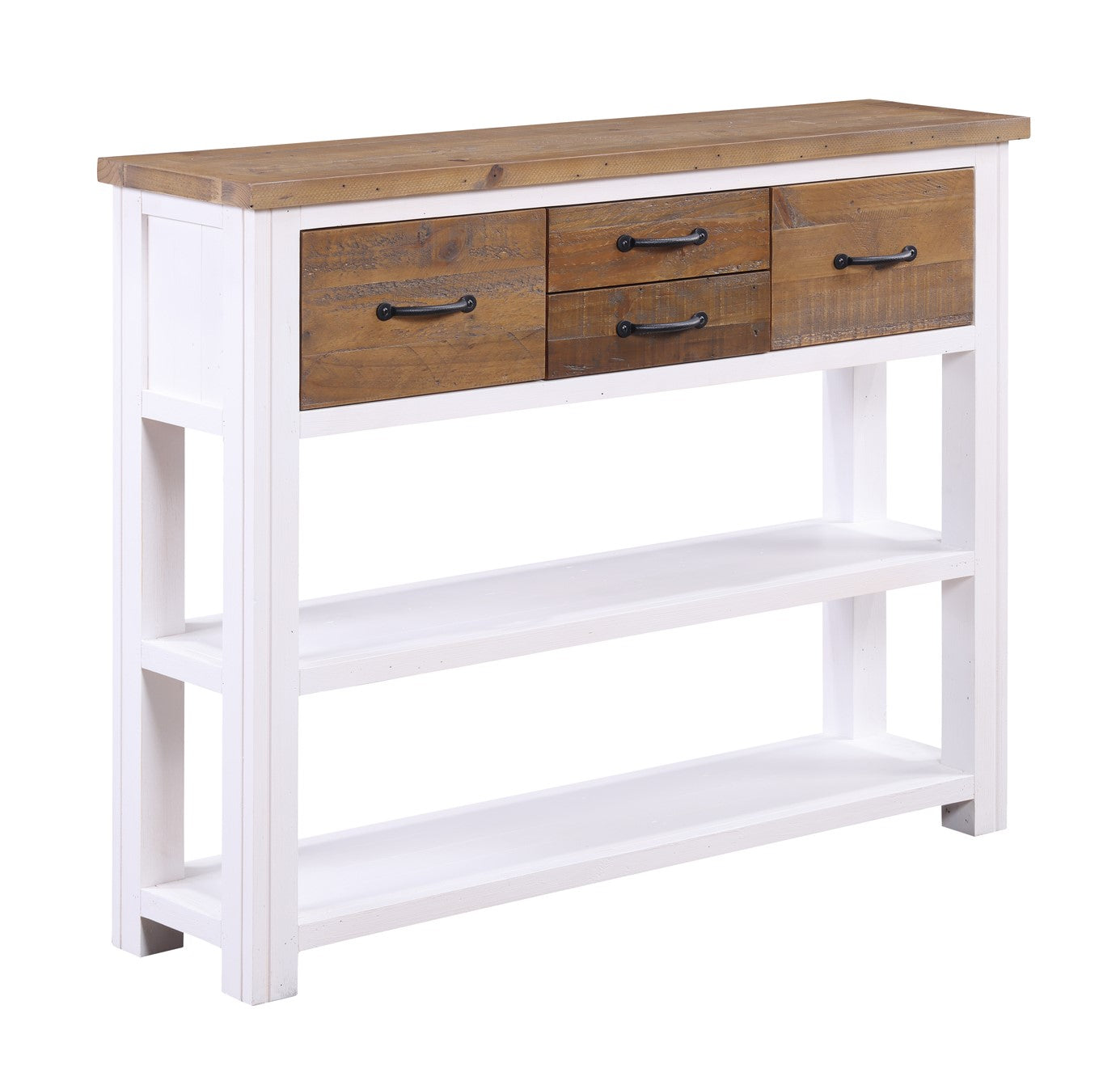 Splash of White Low Bookcase / Console Table – Signature Hardwood