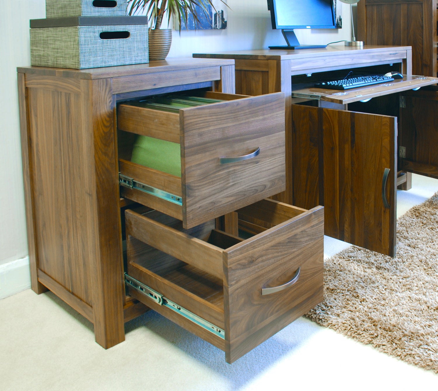 Buy Mayan Walnut Hidden Home Office Desk | Signature Hardwood